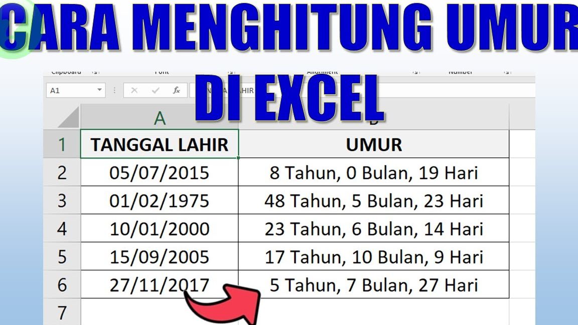 Cara Mudah Menghitung Umur Dengan Rumus Di Excel!